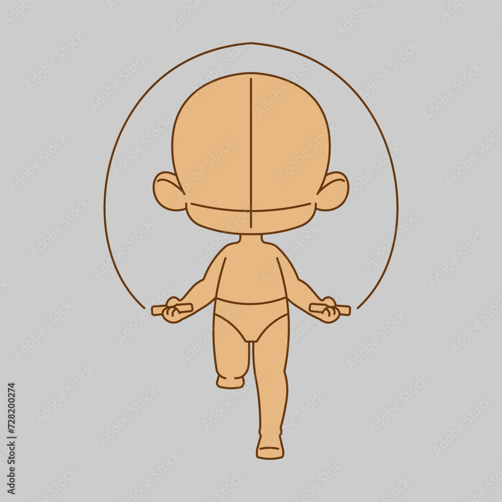 Vecteur Stock The male chibi pose reference is shown performing jump ...