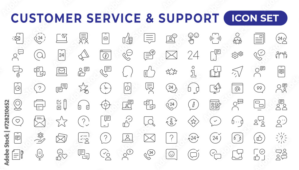 "Customer service icon set.. Contains customer satisfaction, assistance ...