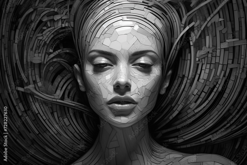 Fine-art portrait concept. Abstract and surreal dreamlike beautiful ...