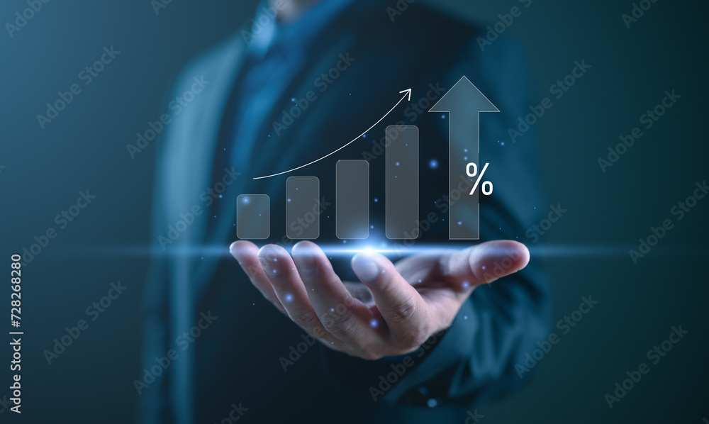 Business development to success and growing growth concept, graph with ...