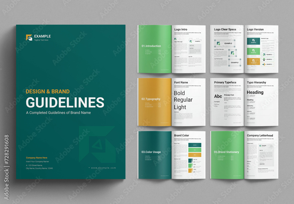 Brand Guidelines Template Stock Template | Adobe Stock