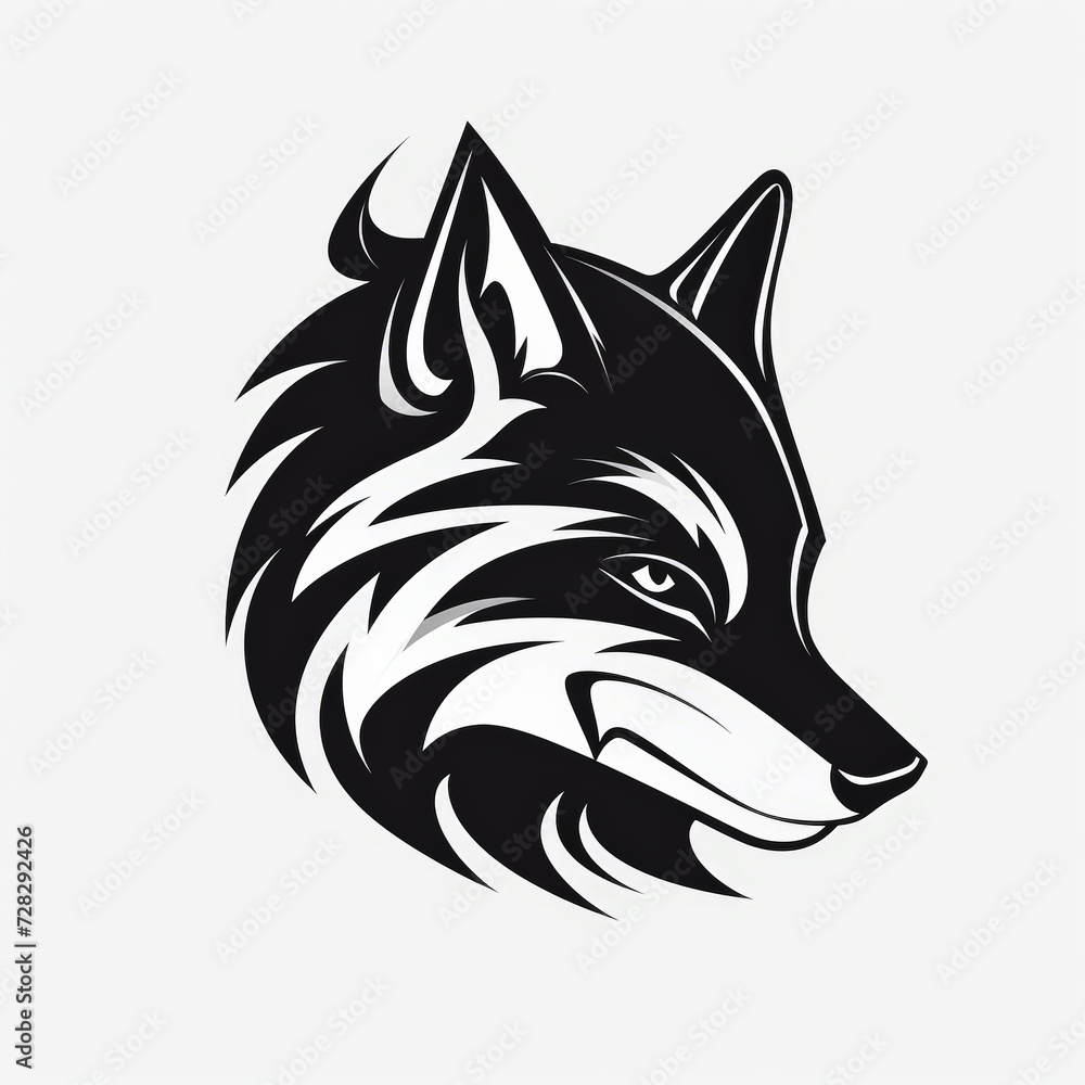 Flat vector logo no color icon tiger panther wolf finance company ...