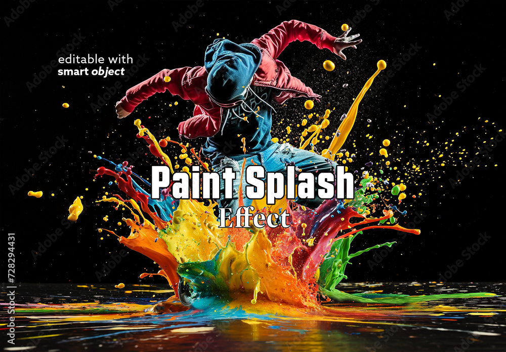 Paint Splash Photo Effect. Some elements are AI Generated Stock ...
