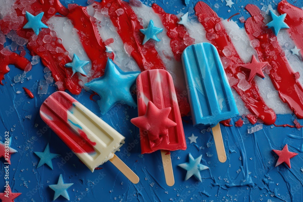 This is a conceptual photo is in the American flag colors of red white ...