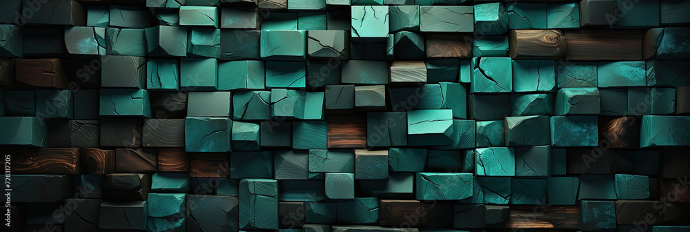 dark green abstract background wallpapers, green wood blocks background ...