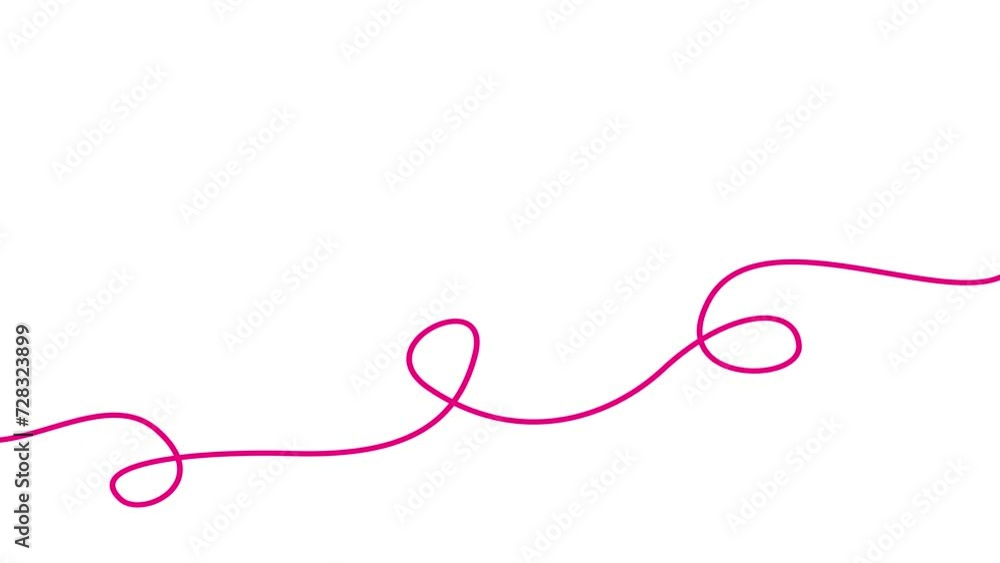 Animated magenta tape appear and disappear. Decorative pink line with ...