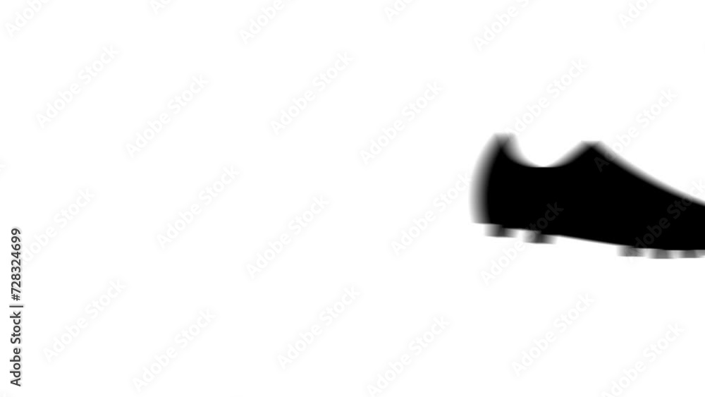 Animation set, football boot symbol. Animations: transparency, zooms ...