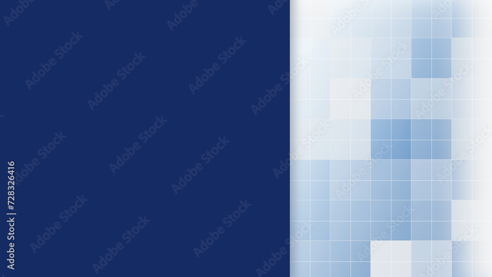 Navy blue business frame on white grey background. Halftone squares ...