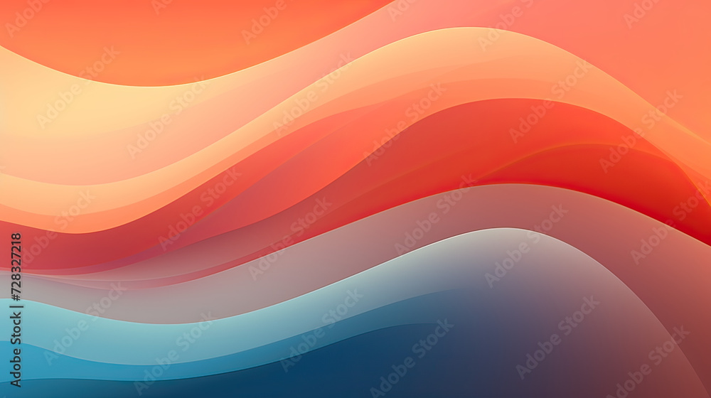 The essence of a sunset using unconventional shapes, lines, and colors ...