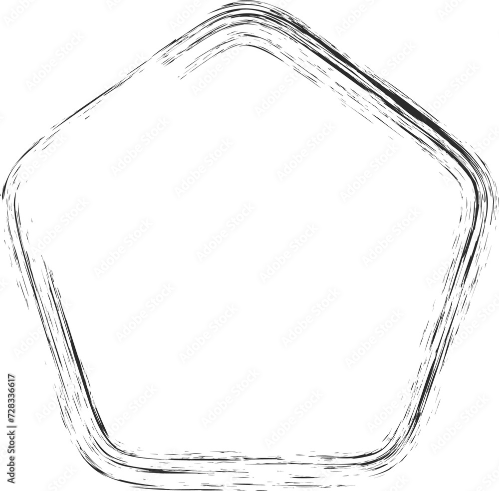 Chalk line frame. Geometric border with sketch texture. Hand drown ...