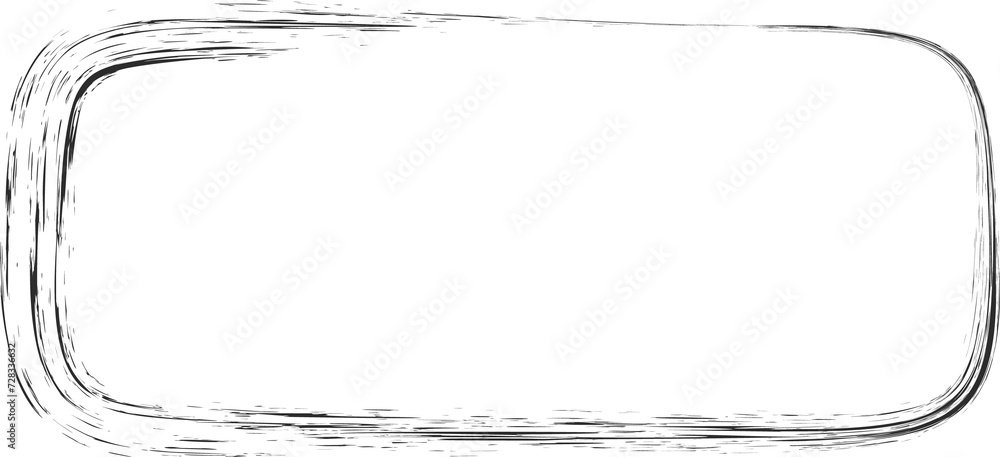Chalk line frame. Geometric border with sketch texture. Hand drown ...