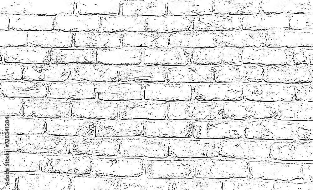 old brick wall background, a black and white drawing of a brick wall, a ...