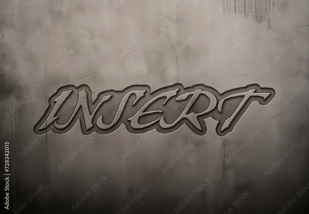 Text Effect Engraved In Concrete Mockup Stock Template | Adobe Stock