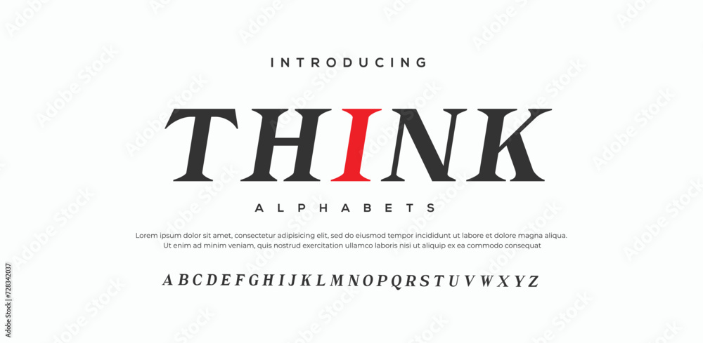 Think minimal tech font letter set. Luxury vector typeface for company ...