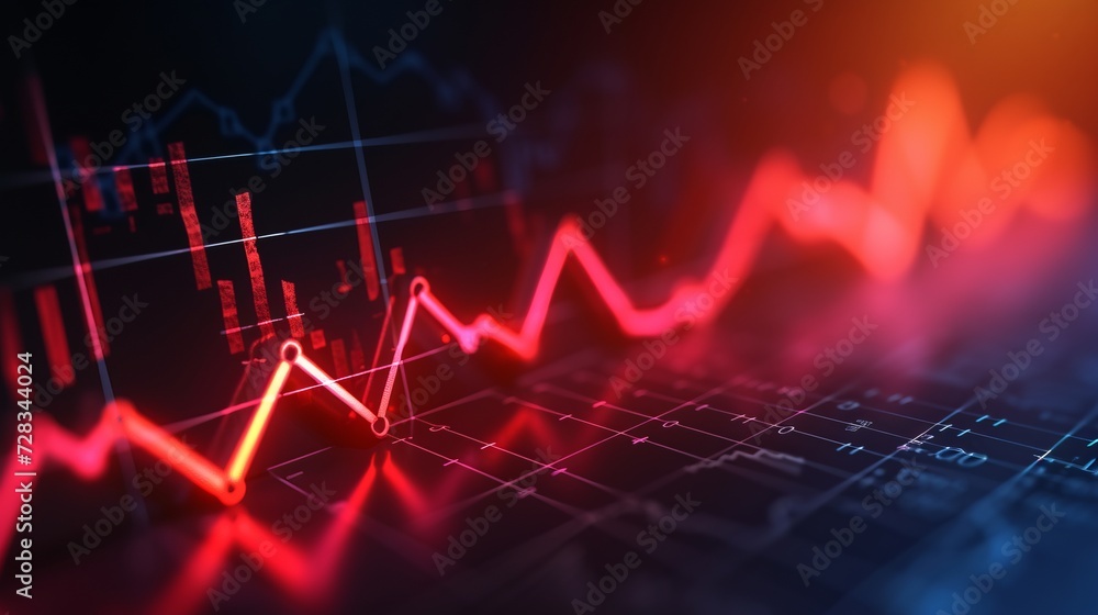 Visualizing Trends Dual Line Graph Illustrating Decline Stock