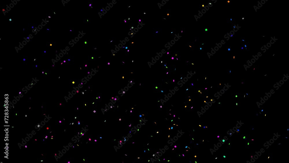 Confetti animation scatter into small particles on a transparent ...