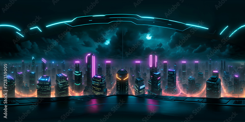 Cyberpunk High Rise Buildings - generative ai, üretken yapay zeka Stock ...