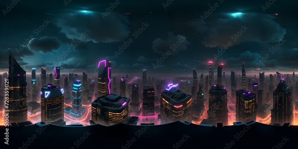 Cyberpunk High Rise Buildings - generative ai, üretken yapay zeka Stock ...