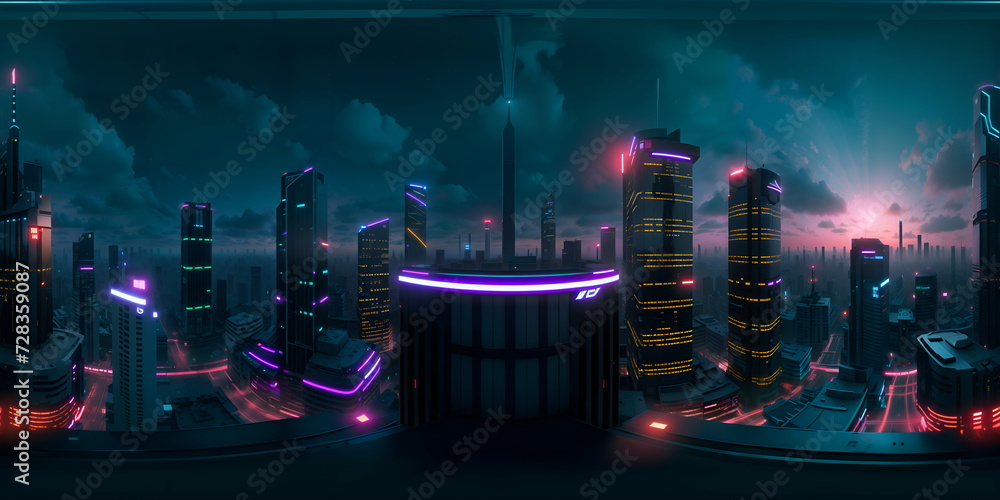 Cyberpunk High Rise Buildings - generative ai, üretken yapay zeka ...