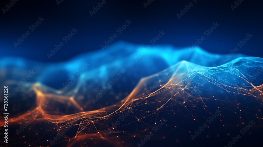 abstract background, glowing net wireframe, internet connectivity ...
