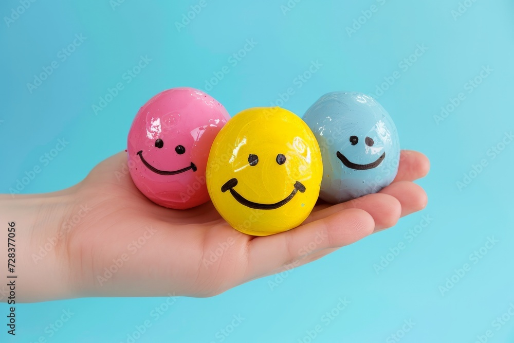 Happy Smiley Emoji buoyant Emoticon, colored Symbol star grading ...