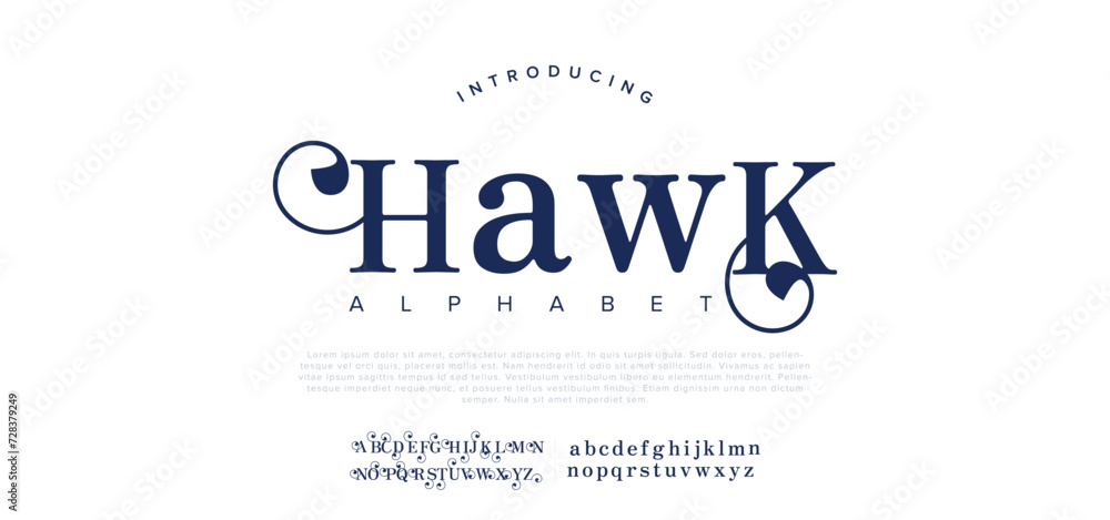 Hawk premium luxury elegant alphabet letters and numbers. Elegant ...