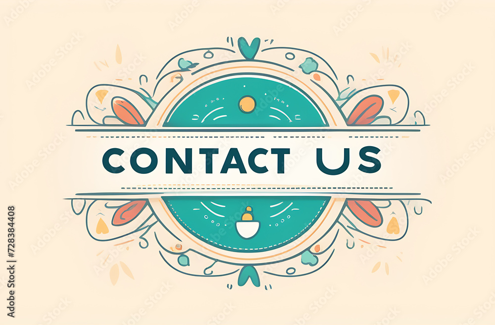 Logo for a Contact Us page, using a combination of clean lines and a ...