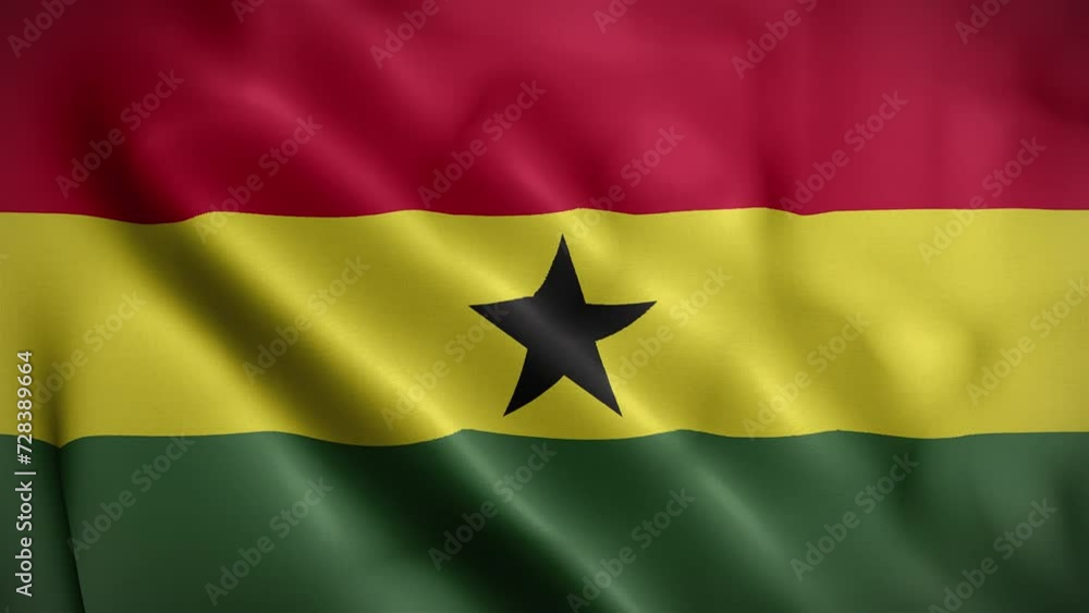 Ghana waving flag, Flag of Ghana Animation, Ghanaian Flag Closeup, 4k ...