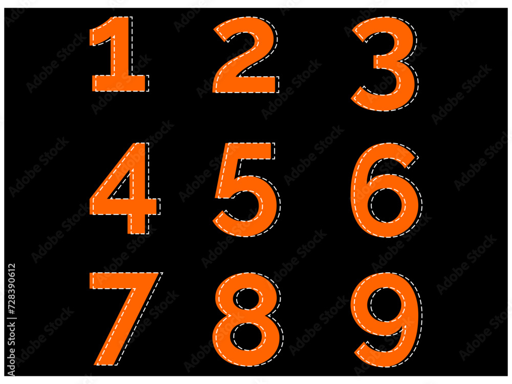 Number Clipart. Blue Number Clip Art. dotted line and overlay, Creative ...
