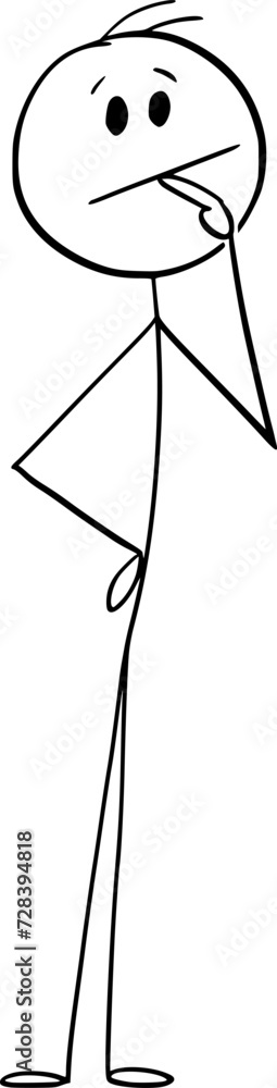 Person Thinking About Problem, Vector Cartoon Stick Figure Illustration ...