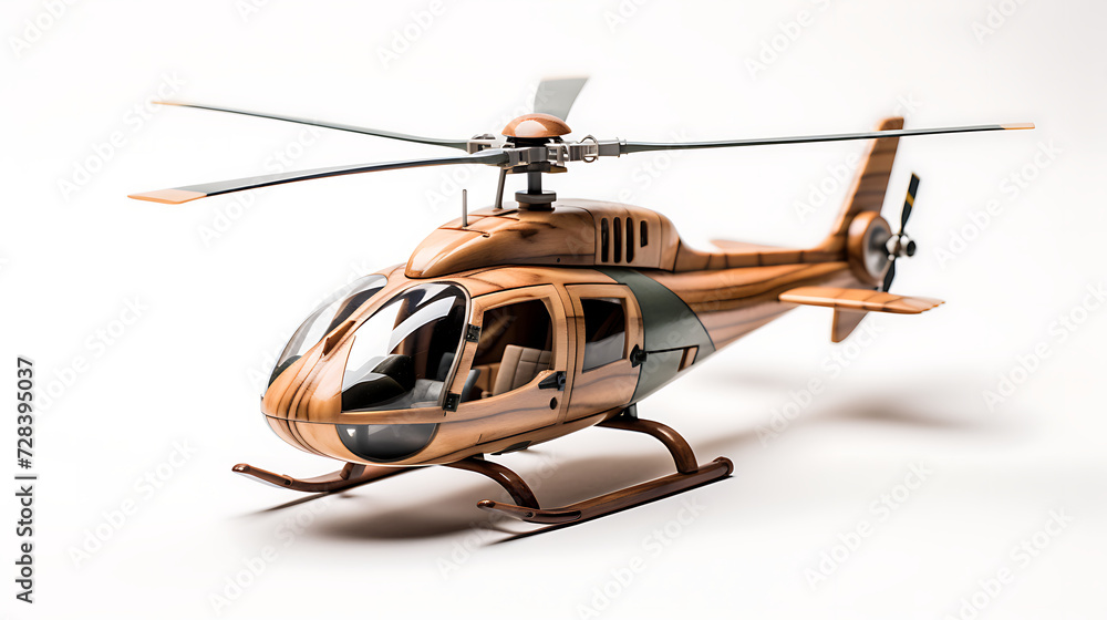 miniature helicopter made from wood Stock Photo | Adobe Stock