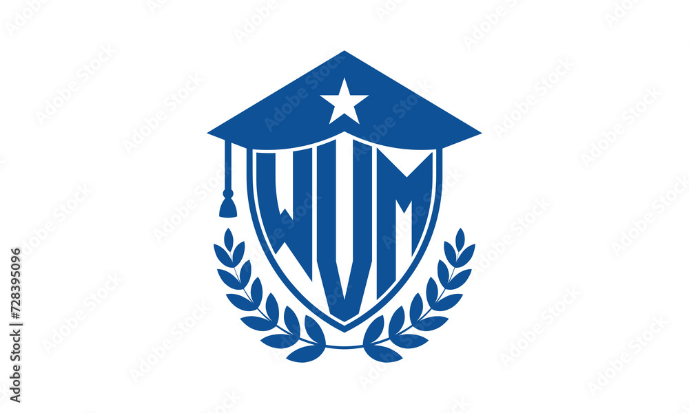 WVM three letter iconic academic logo design vector template. monogram ...