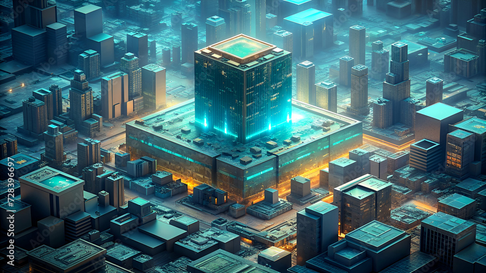 Layered like a futuristic cityscape, a microchip reveals its hidden ...