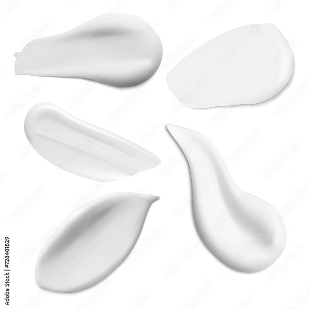 Cream swatch. Face cosmetic lotion smear, isolated on white. Foundation ...
