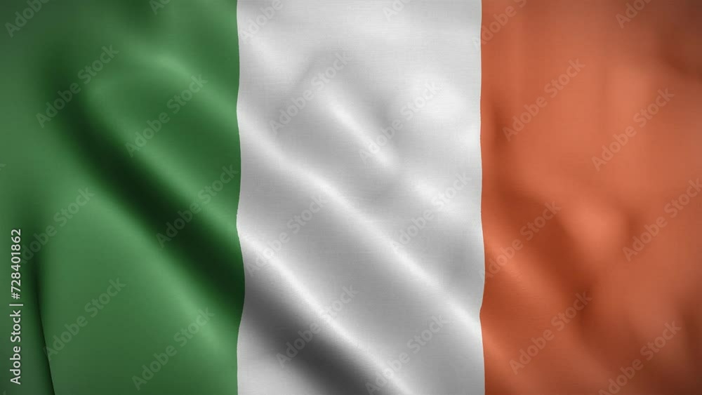 Vidéo Stock Ireland waving flag, Flag of Ireland Animation, Irish Flag ...
