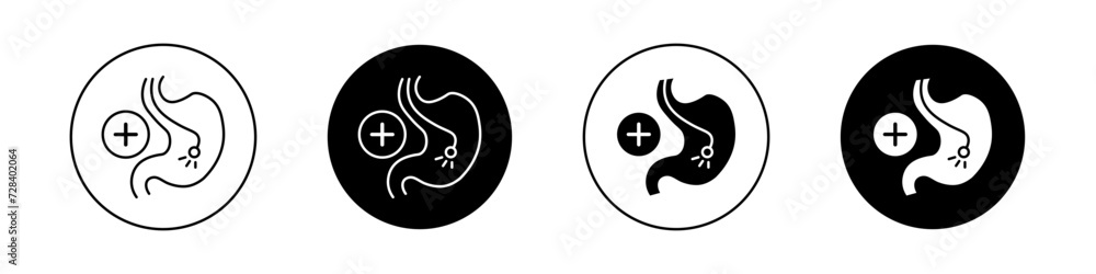 Endoscopy Icon Set. Gastrointestinal Endoscope Examing Vector Symbol in ...