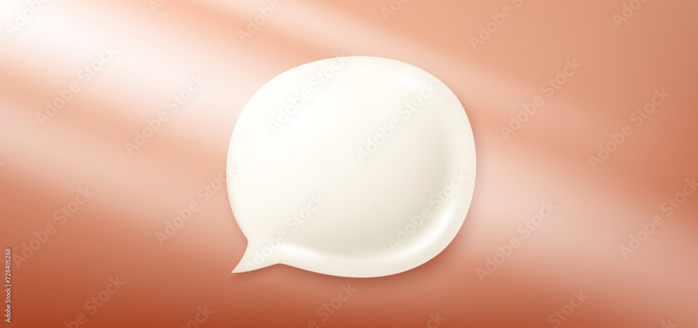 Speech bubble banner. Empty chat comment 3d icon. Talk message box ...