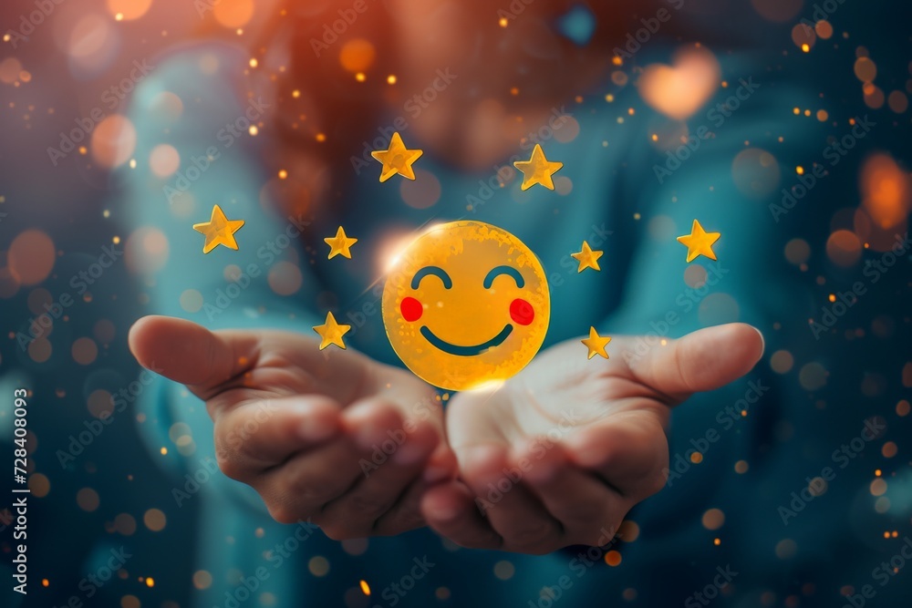 Positive Psychology Emoji elated expression Smiley, Icon Illustration ...