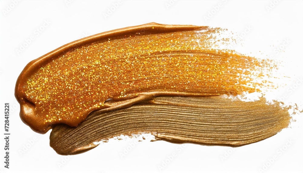 gold bronze glittering color smear brushstroke stain line blot on png ...