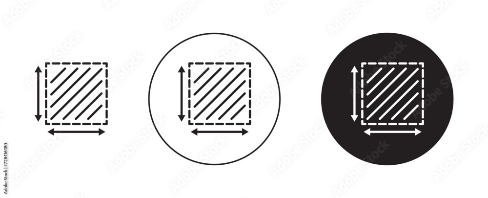 Spatial Measurement Vector Icon Set. Area Sizing Guide Vector Symbol ...