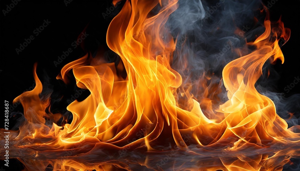realistic fire flame transparent background fire flame png Stock Photo ...