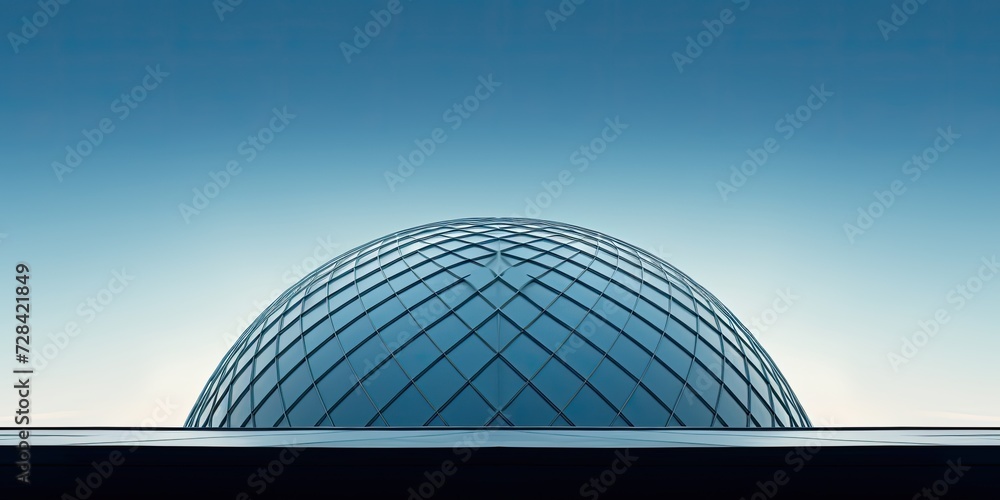Isolated image of modern dome-shaped roof in commercial building, with ...