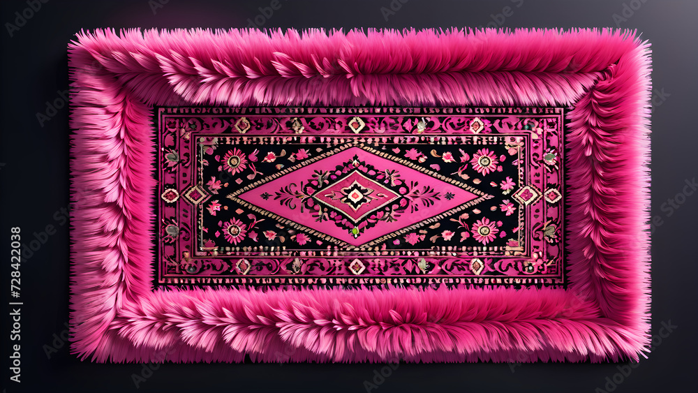 pink rug 3d clipart isolated on a black background. pink rug carpet. 3d ...