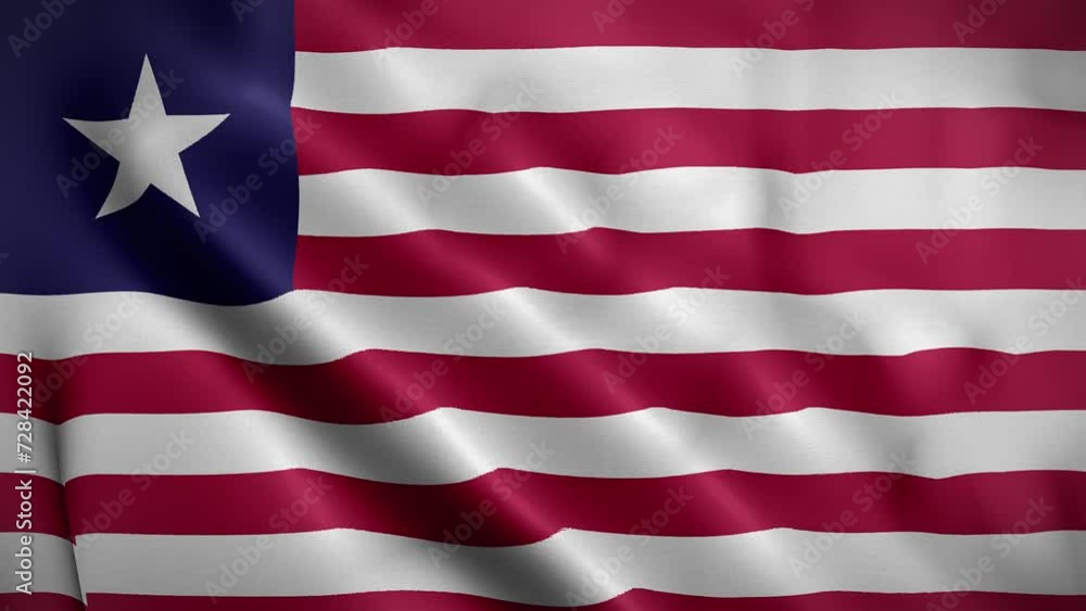 Liberia waving flag, Flag of Liberia Animation, Liberian Flag Closeup ...