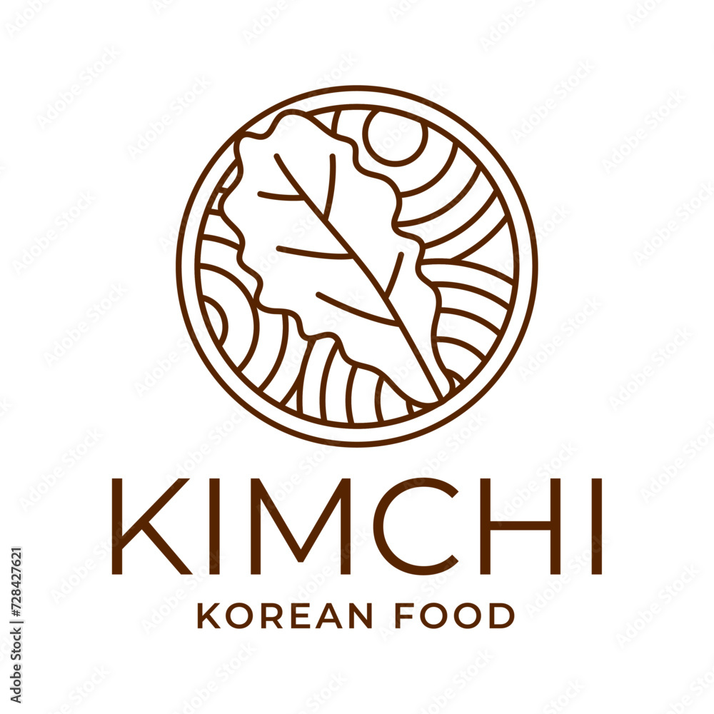 Kimchi Logo Korean Food Vector Template, for Organic Healthy ...