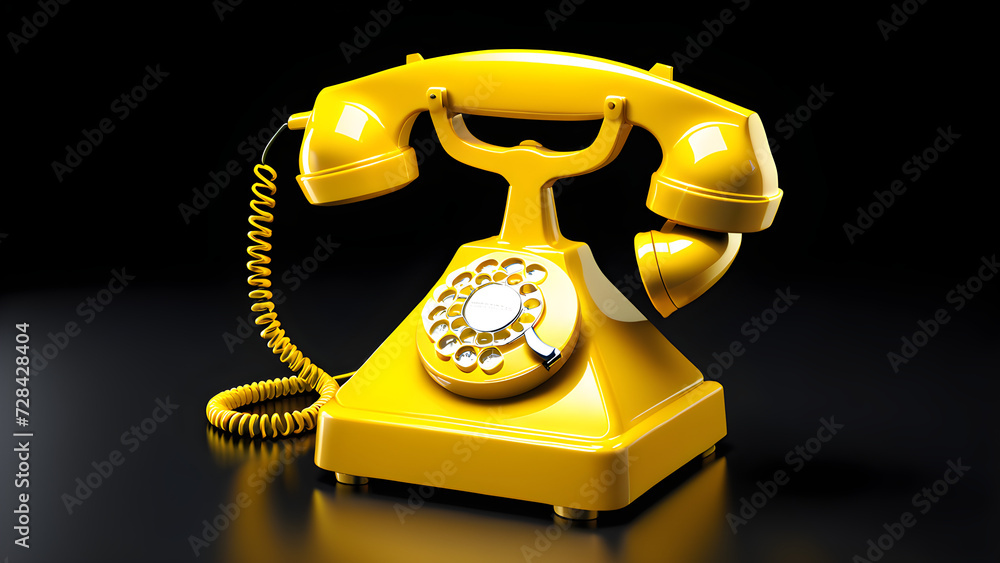 yellow telephone icon vector clipart isolated on a black background ...