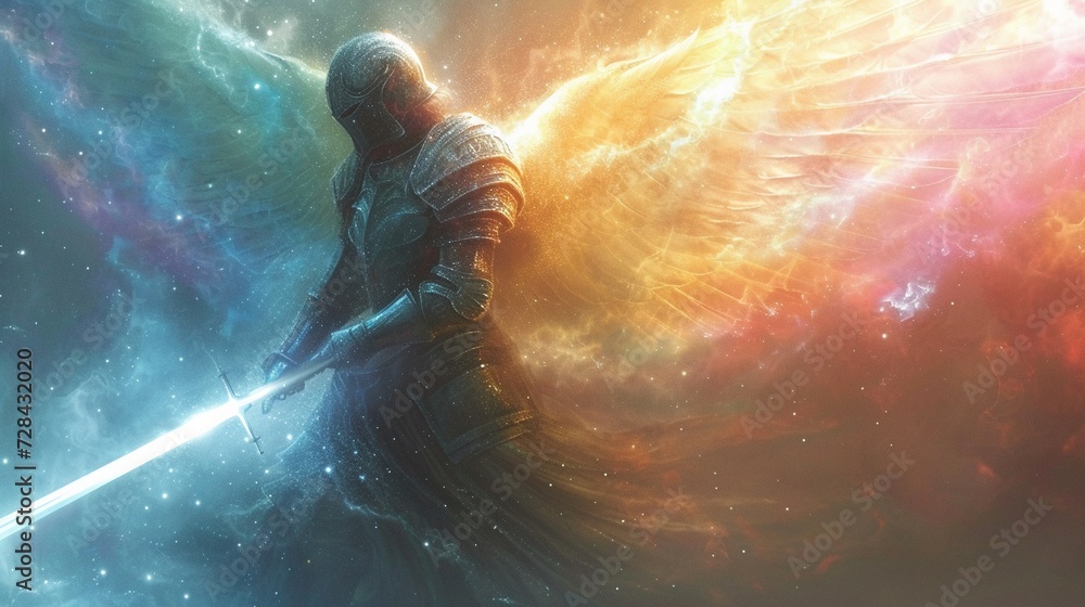 Celestial Guardians: Armor, Angel Wings, and Powerful Swords of ...