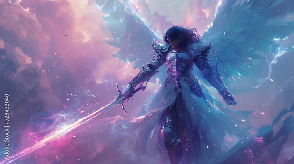 Celestial Guardians: Armor, Angel Wings, and Powerful Swords of ...