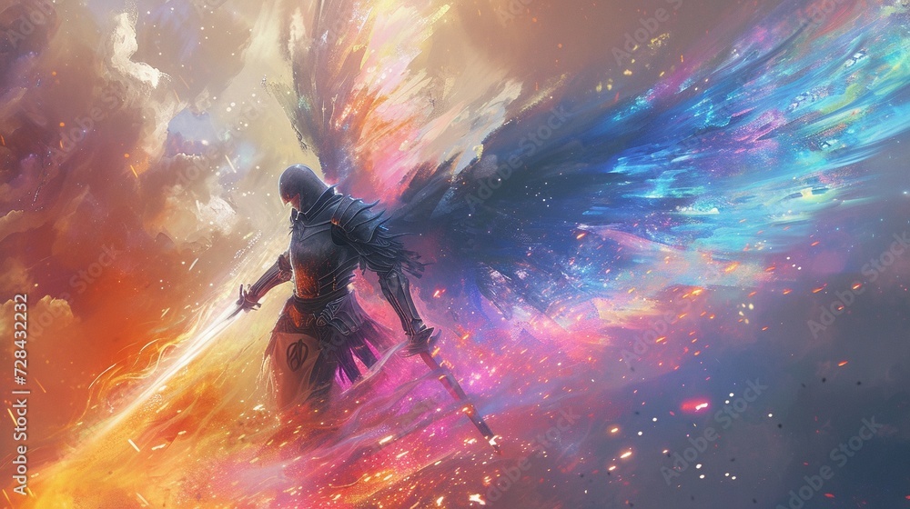 Celestial Guardians: Armor, Angel Wings, and Powerful Swords of ...