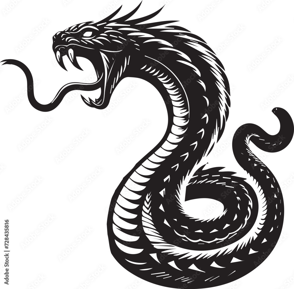 Black Mamba Snake Silhouette, Isolated Vector Illustration Stock Vector | Adobe Stock